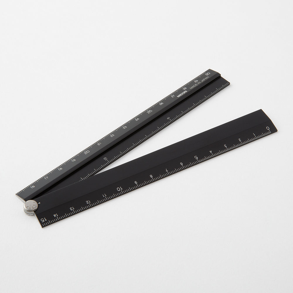 Midori Aluminum Multi Ruler - 30cm, Matte Black Finish for Precision ...