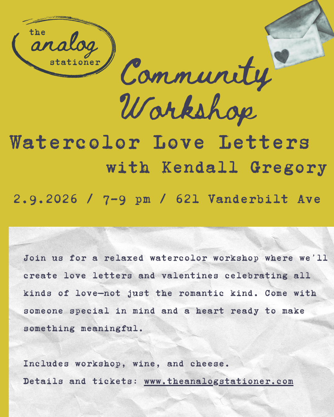 Watercolor Love Letters with Kendall Gregory – The Analog Stationer